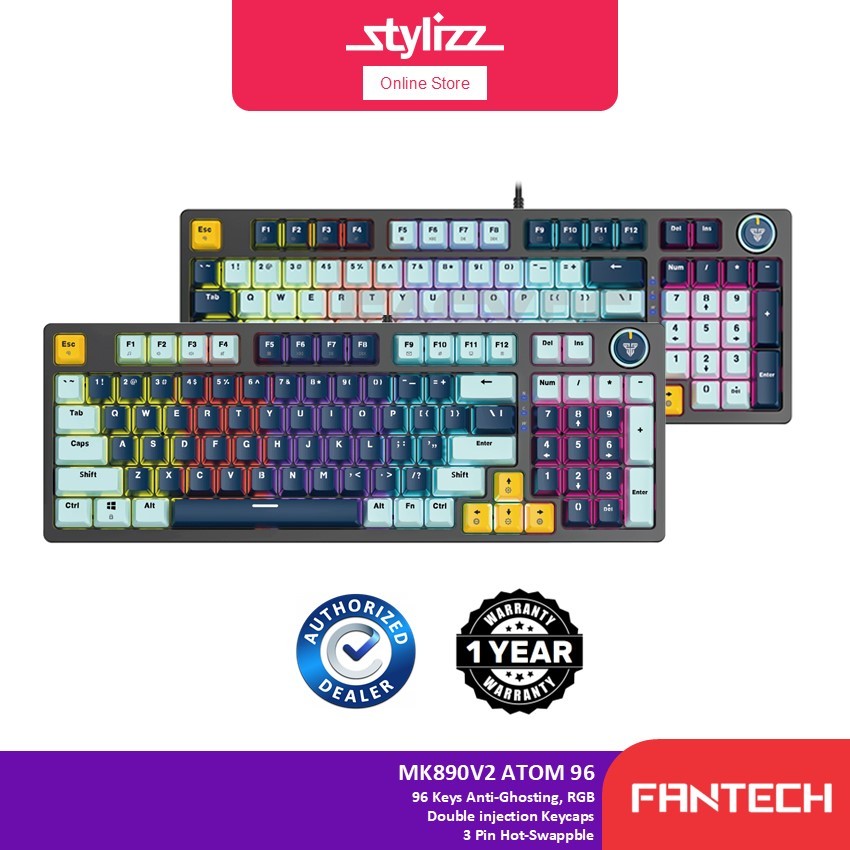 FANTECH MK890V2 ATOM96 WIRED MECHANICAL GAMING KEYBOARD - MIZU EDITION ...