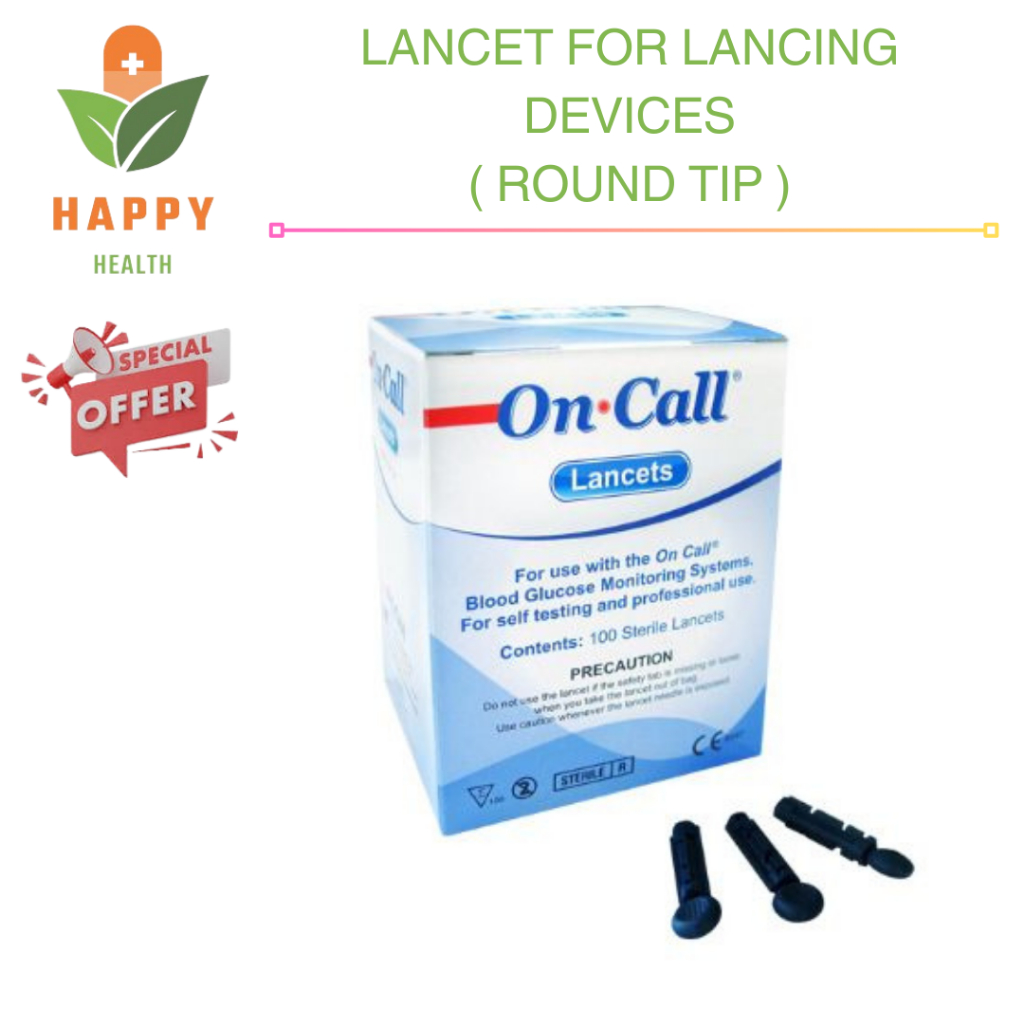 ON CALL BLOOD LANCET 100'S - For Use with Lancing Devices ( Round Tip ...