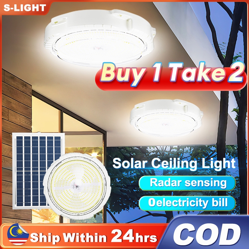 IN STOCK LED Solar Light Indoor Home Lampu Solar Ceiling Light Solar ...