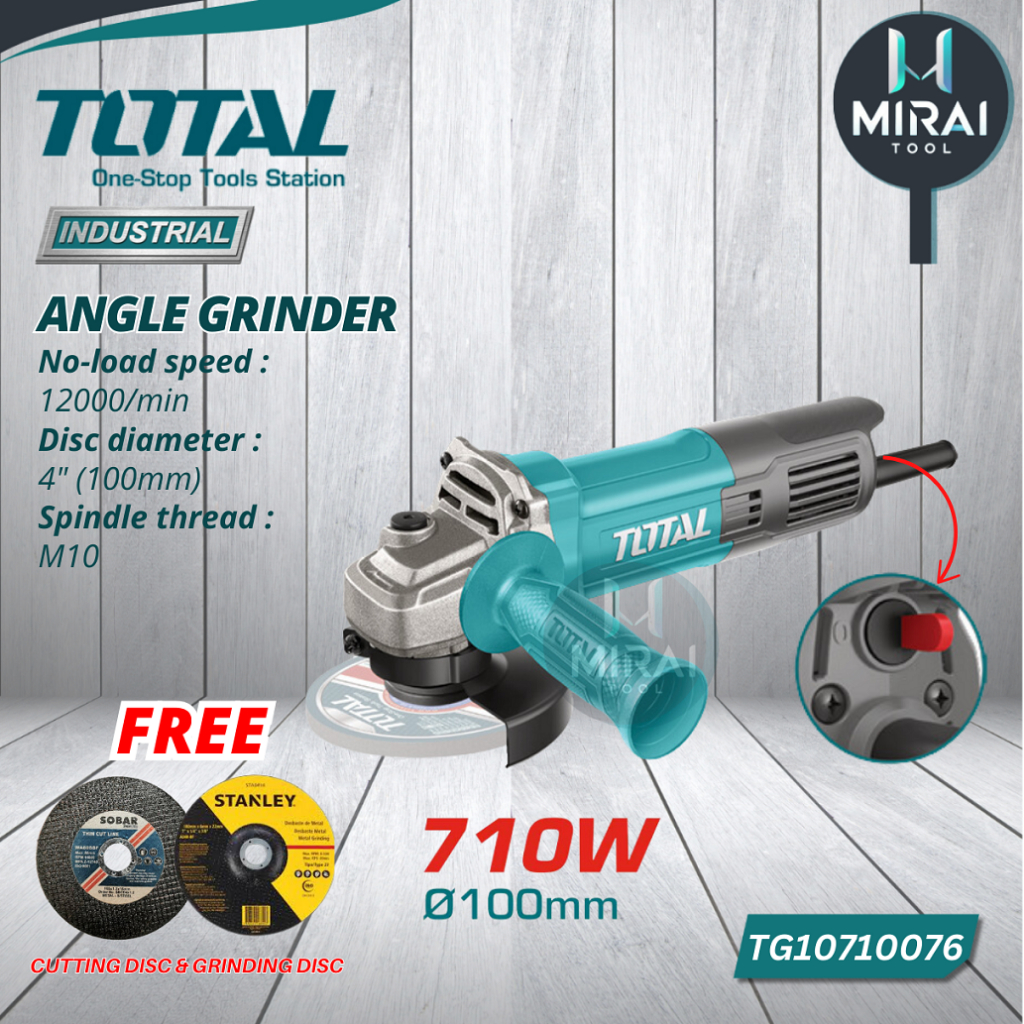 TOTAL TG10710076 Angle Grinder 710W + FREE GIFT | Shopee Malaysia