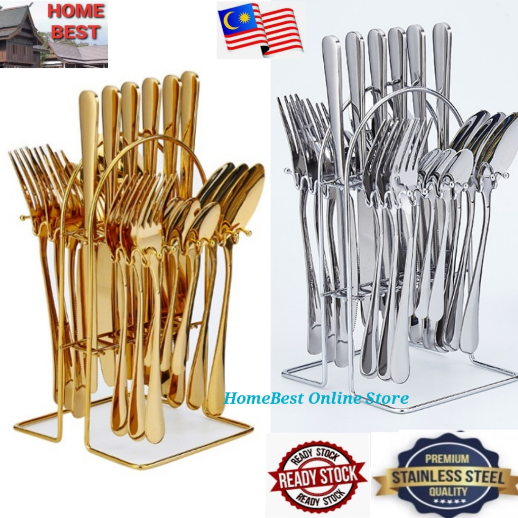 Stainless Steel Cutlery Set 24Pcs Flatware Tableware /Sudu Garpu ...