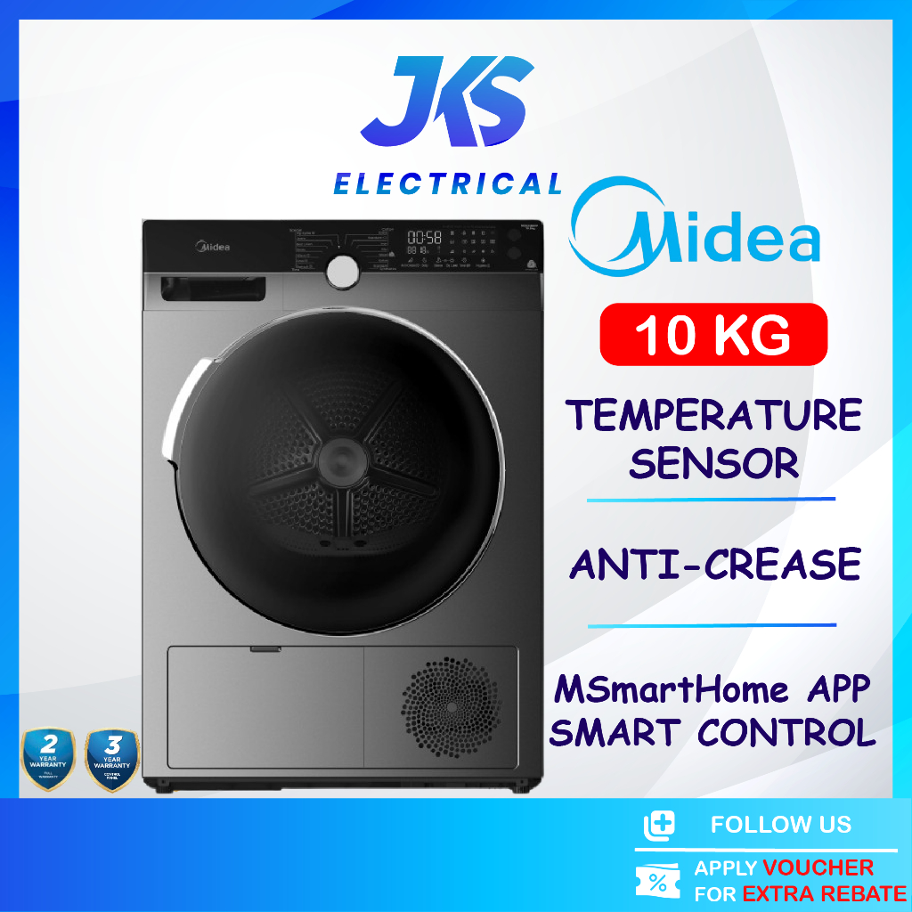 【FREE SHIPPING】Midea 7KG - 10KG Dryer | Vented Dryer / Condenser Dryer ...