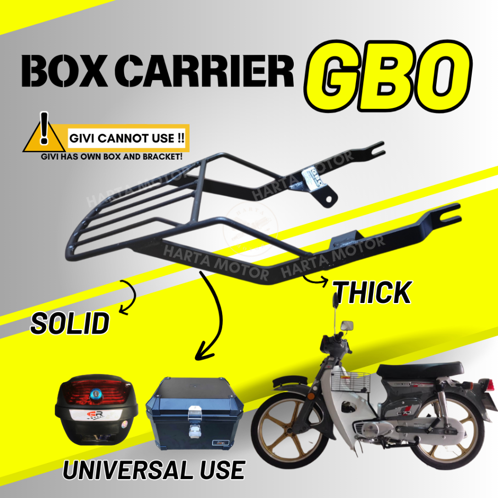 HONDA C70 GBO REAR BOX MONORACK BOX CARRIER KAKI HEAVY DUTY PVC KOTAK BESI BELAKANG C70GBO FIRST ...