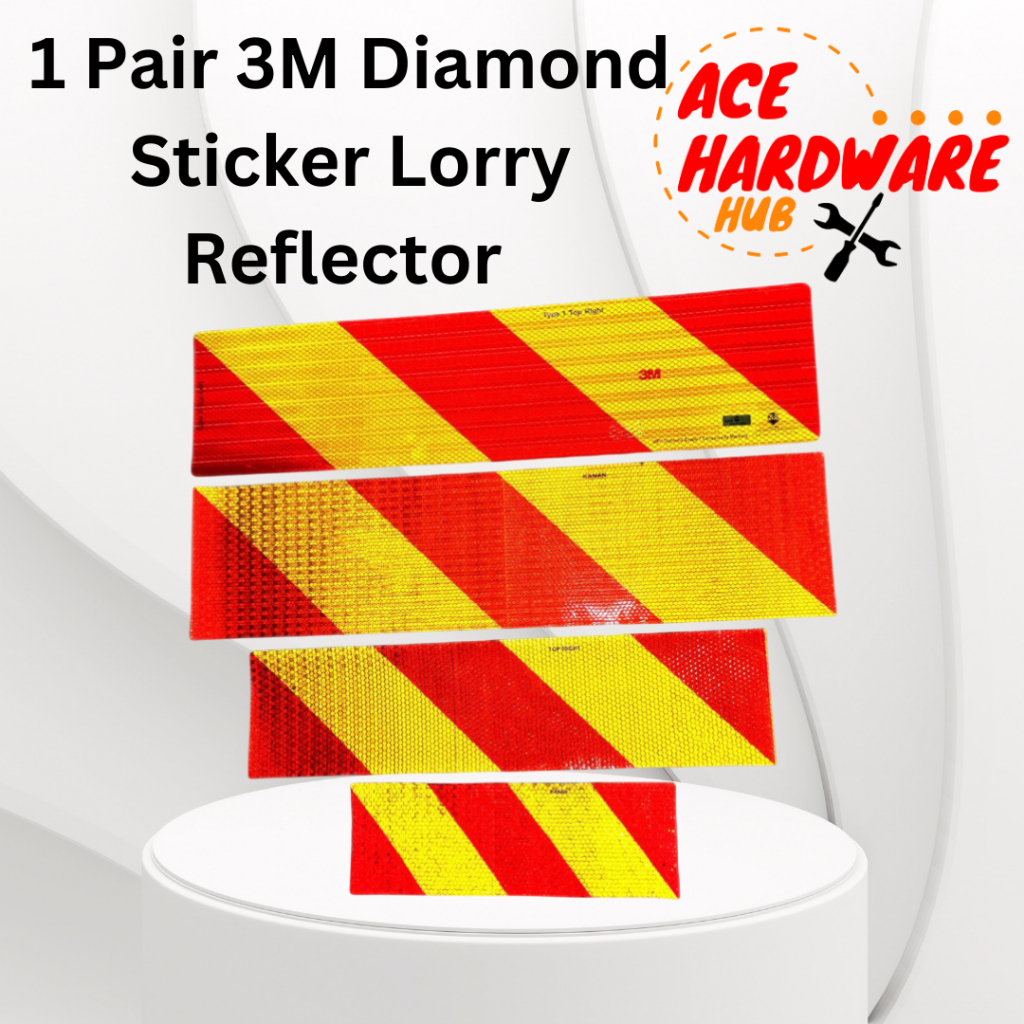 [Ready Stock] 1 Pair 3M Diamond Grade Reflective Sticker Lorry ...
