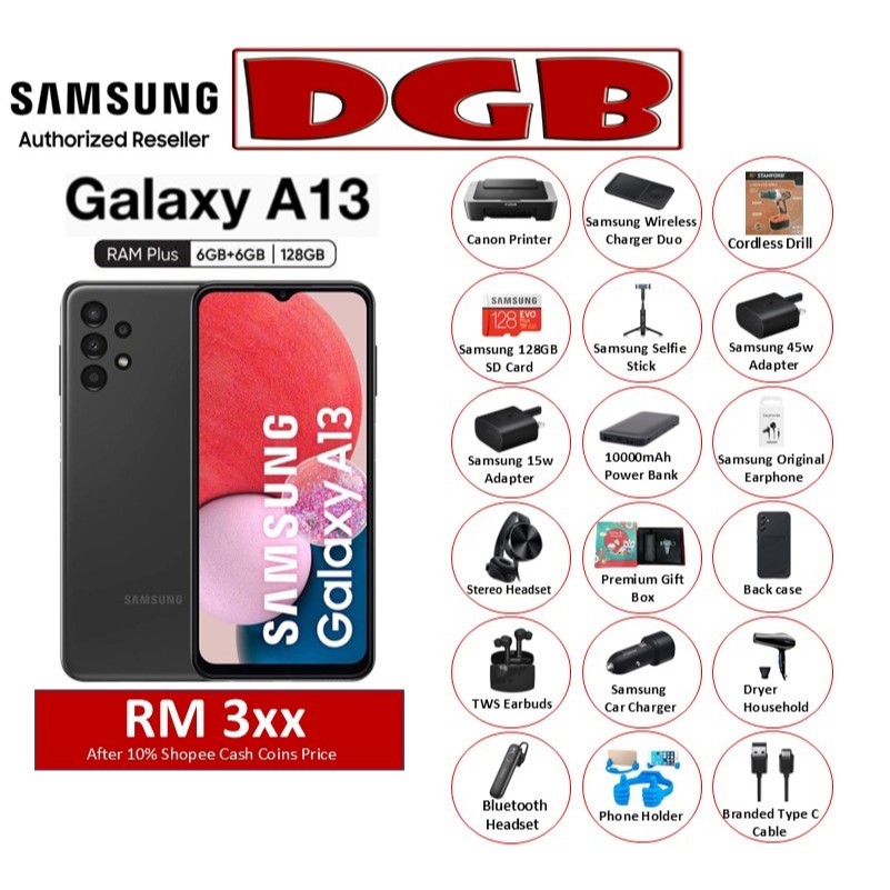 Samsung Galaxy A13 | 6GB+6GB Extended Ram+128GB Rom | 10% Shopee Cash ...