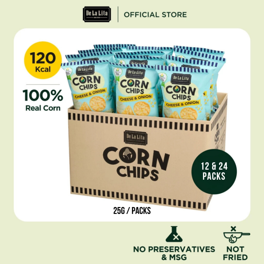 De La Lita - Corn Chips Cheese & Onion Bundle (25g) Halal Healthy Snack | Shopee Malaysia
