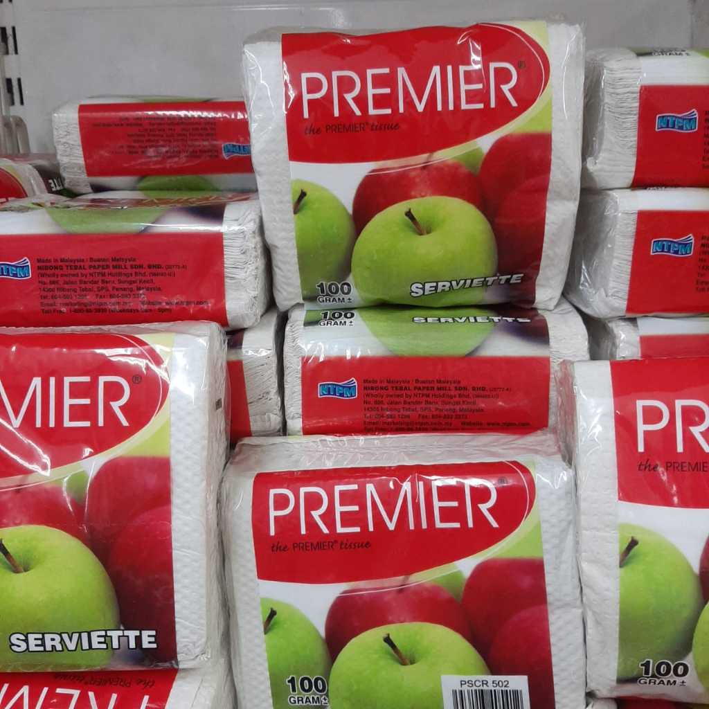 [BUY 12 FREE 3] PREMIER tissue SERVIETTE 100g white | Shopee Malaysia