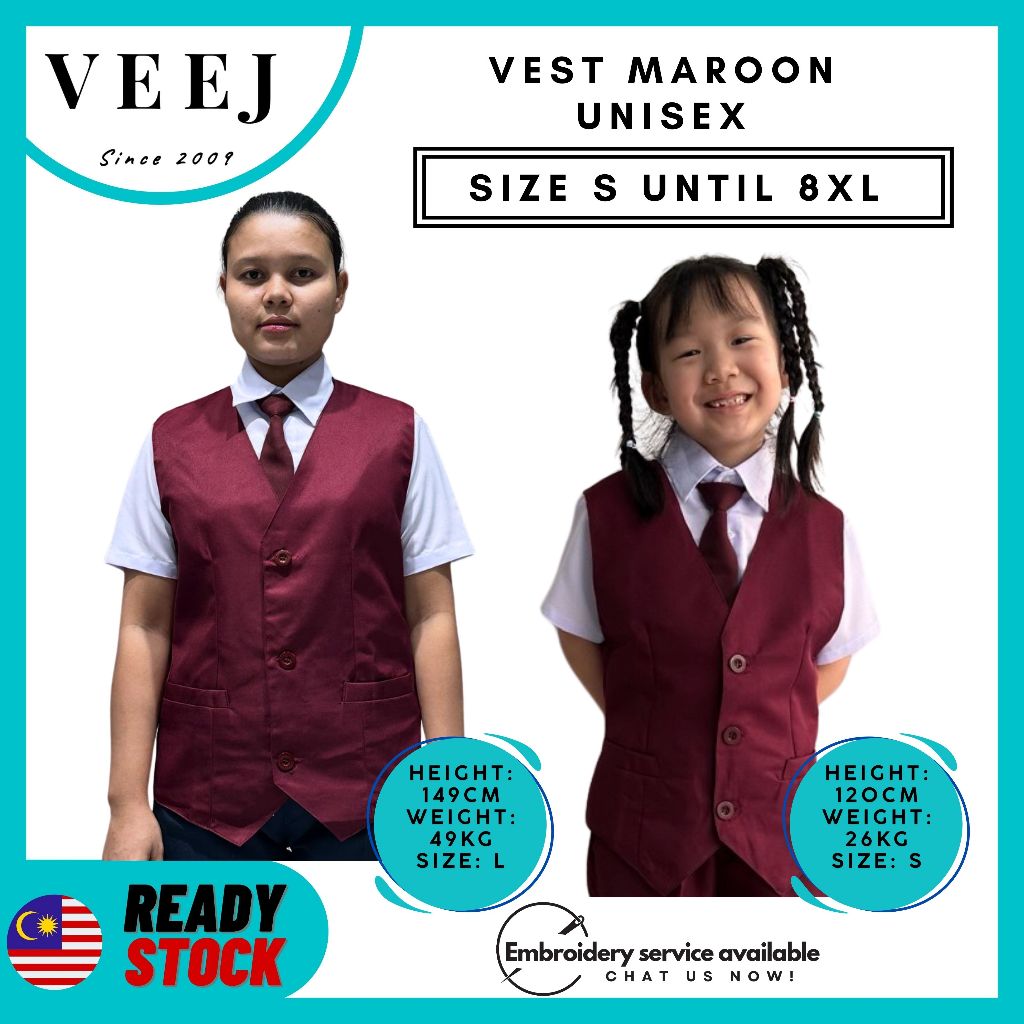 VEST MERUN 100% BERKUALITI POLYESTER VEST PENGAWAS VEST SEKOLAH VEST ...