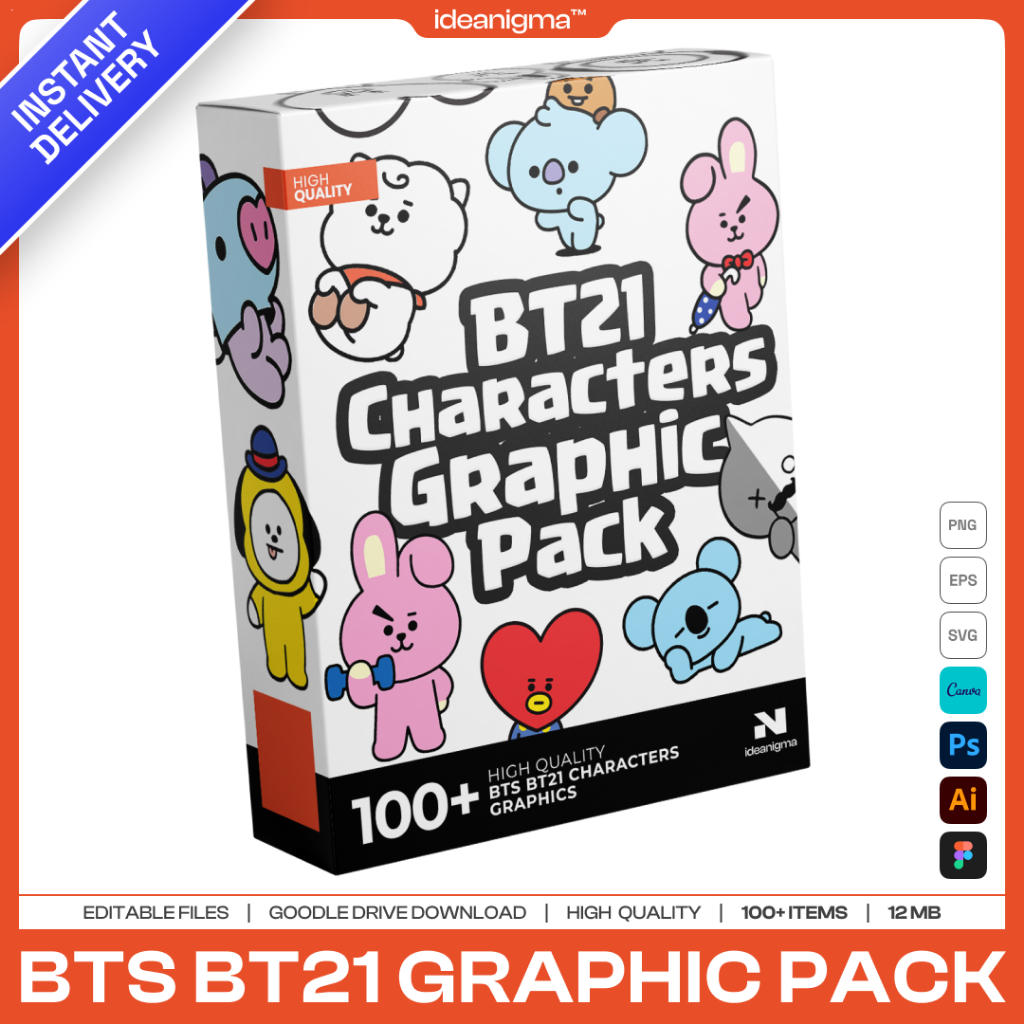 100+ BTS BT21 Characters Graphic Pack 2025 | Graphic Design | Photoshop ...