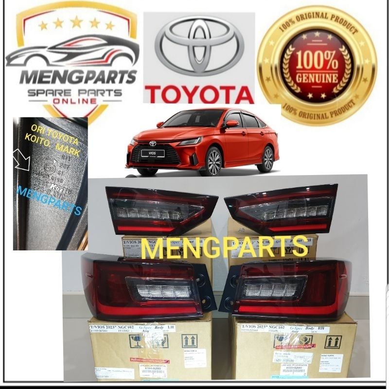 ORIGINAL TOYOTA VIOS AC100 NGC102 **G SPEC** 2023Y-2025Y TAIL LAMP BODY ...