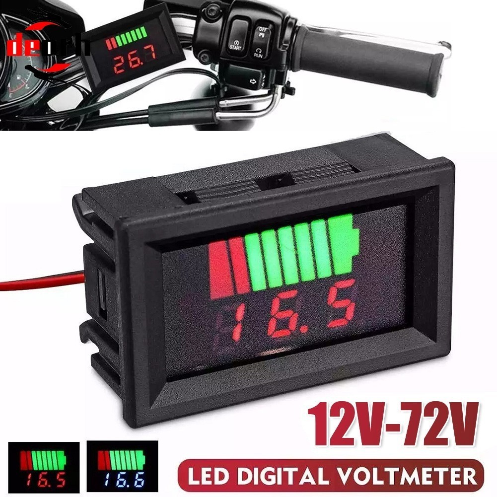 dc 12v-72v Led Car Voltmeter Digital Meter Voltage Gauge Car Marine ...
