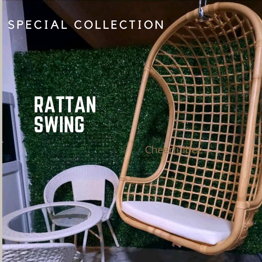 [The Rattan House] Sturdy Comfy Rattan Indoor/Outdoor Hanging Chair ...