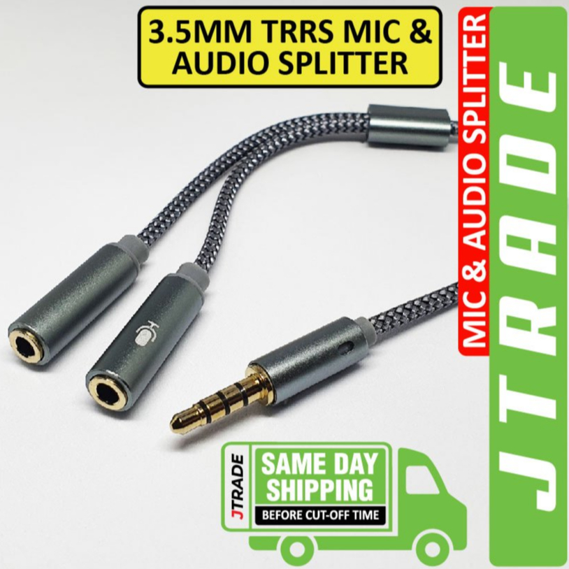 AUX 3.5MM TRRS Audio & Mic Splitter 23cm Cable | Shopee Malaysia