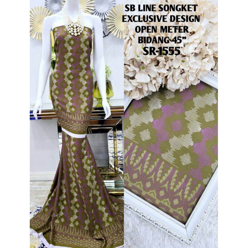 KAIN PASANG SONGKET PRINTED SB LINE EXCLUSIVE OPEN METER DAN SERAGAM ...