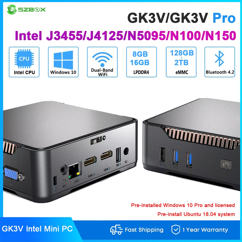 GK3V Pro Mini PC Intel N5105 Windows 10 Pro 8GB 16GB Windows Ubuntu ...