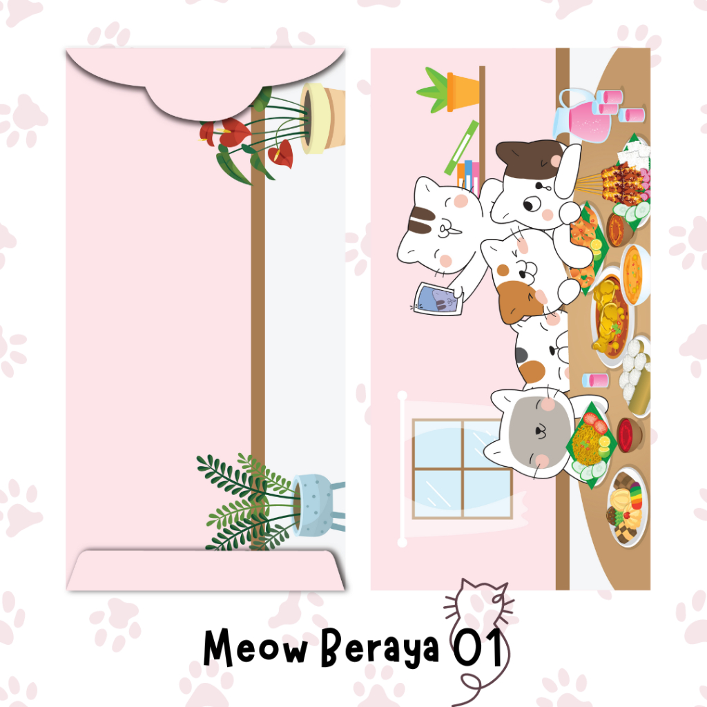 Kucing Meow Cat Dino Animal| Sampul Raya Sampul Duit Raya Money Packet ...