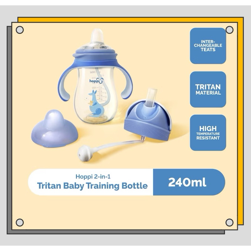 Hoppi 2-in-1 Tritan Baby Training Bottle 240ml | Shopee Malaysia