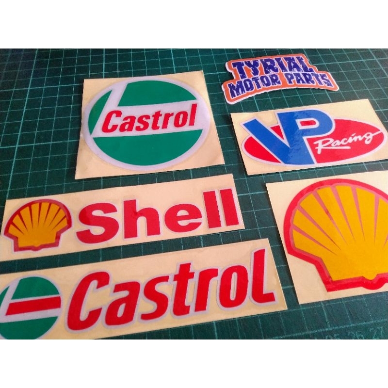 STICKERS CASTROL SHELL VP RACING STICKER CUTTING PANTUL CAHAYA STICKER ...