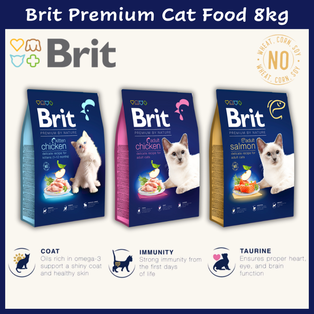 GUN PET Brit Premium Cat Dry Food 8kg Adult Kitten Chicken Salmon ...