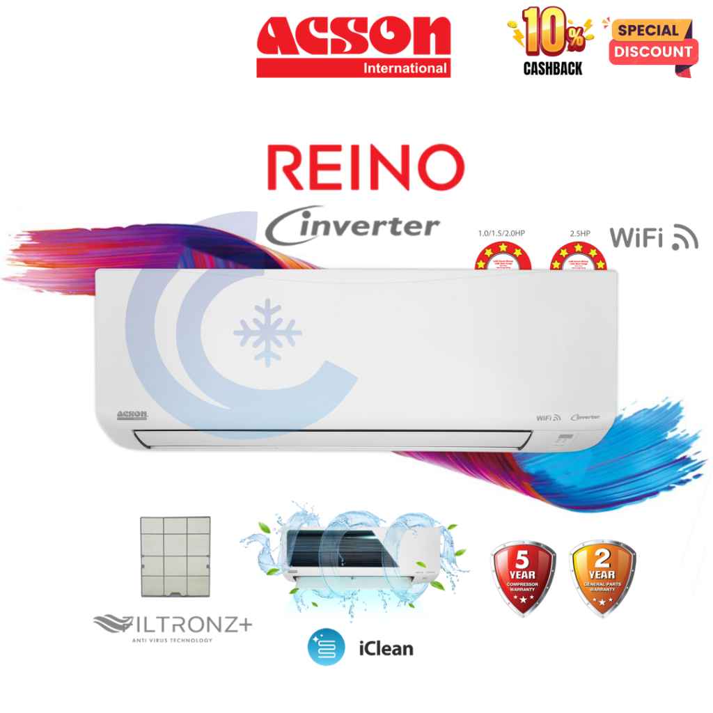 Acson R32 Inverter REINO WIFI 1HP - 3HP A3WMY10BNF A3WMY15BNF A3WMY20BNF A3WMY25BNF A3WMY30BNF ...