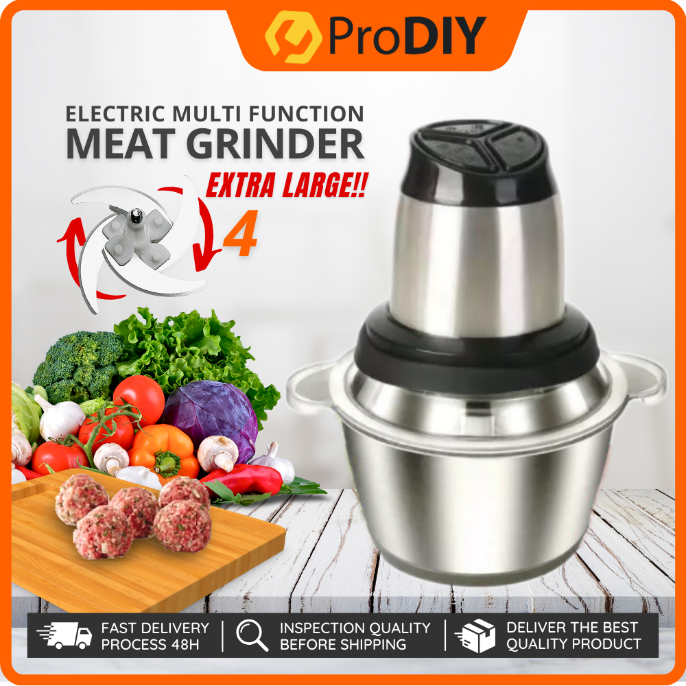 2L Food Processor Vegetable Meat Grinder Machine Electric Mini Food ...