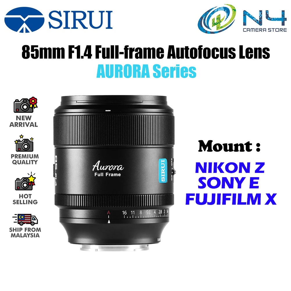 SIRUI AURORA Series 85mm F1.4 Full-frame Autofocus Lens For Sony E-Mount / Nikon Z-Mount ...