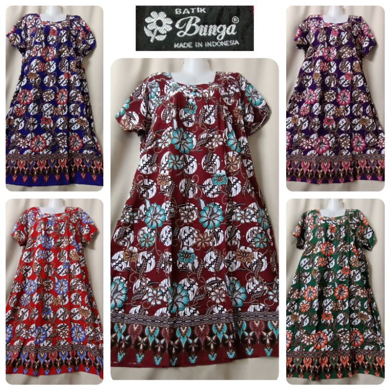 B2 (Size 2XL) (Bunga) Baju Tidur Batik/Baju Batik | Batik Night Dress ...