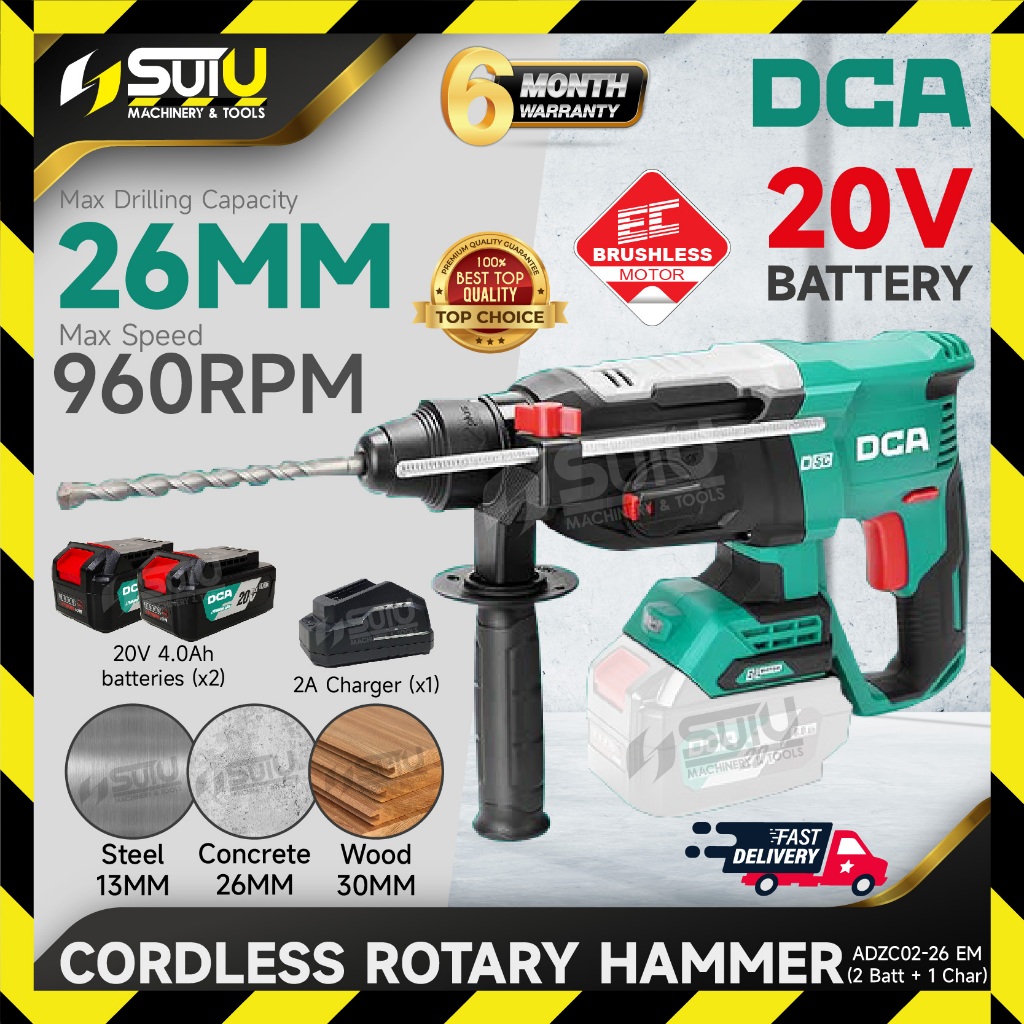 DCA ADZC02-26 / ADZC02-26Z / ADZC02-26EM 20V 3.1J Brushless Cordless ...