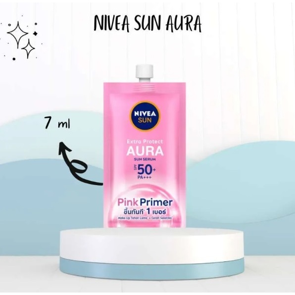 Nivea Sun Facial Sunscreen Aura Serum SPF50 7 ml (1 x sachet) | Shopee ...