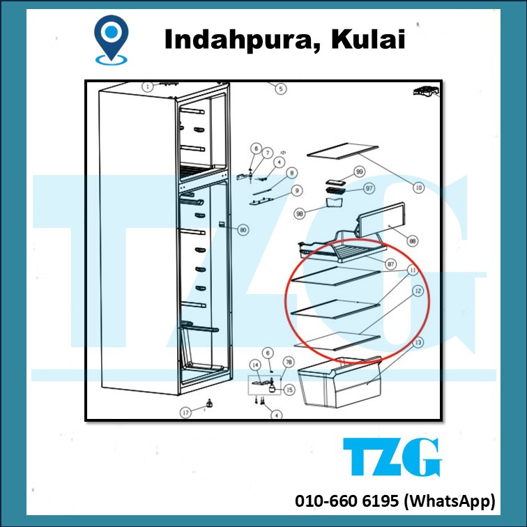 ORIGINAL HISENSE (ITEM 11) REFRIGERATOR TRAY FREEZER SHELF K2080001 ...