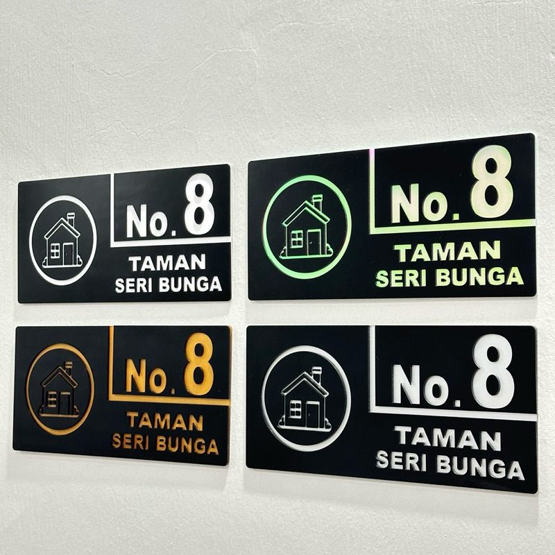Custom Made Number Plate Rumah Aryclic 5MM modern House Plate Alamat ...