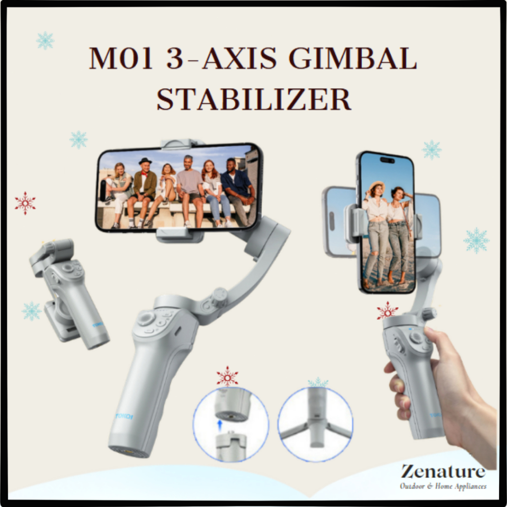 M01 3-Axis Phone Gimbal Stabilizer Handheld Gimbal with Fill Light for ...