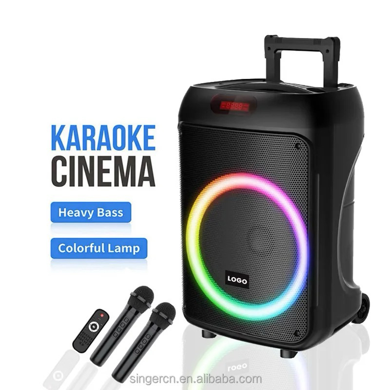 SING-E ZQS-12148 12 inch 50W Super High Power RGB Light Super Bass Bluetooth Wireless Speaker ...