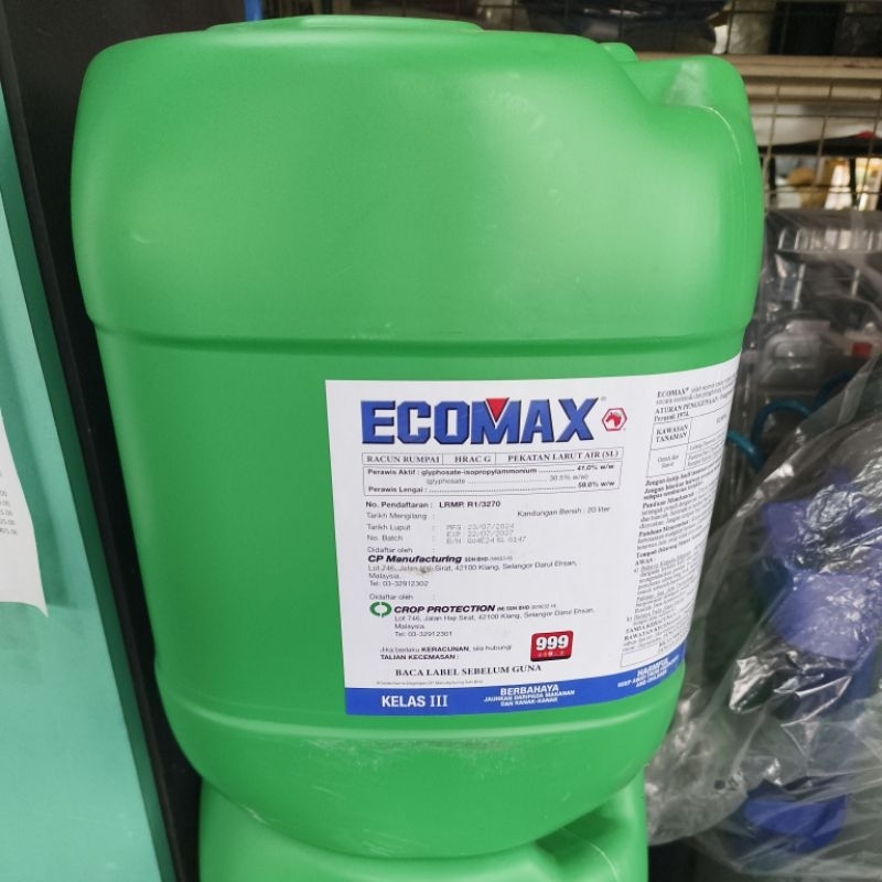 20 Liter Ecomax 41% Glyphosate Herbicide Racun Rumput [Original ...