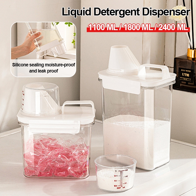 1100/1800/2300ml Laundry Detergent Dispenser Transparent Bottl Liquid ...