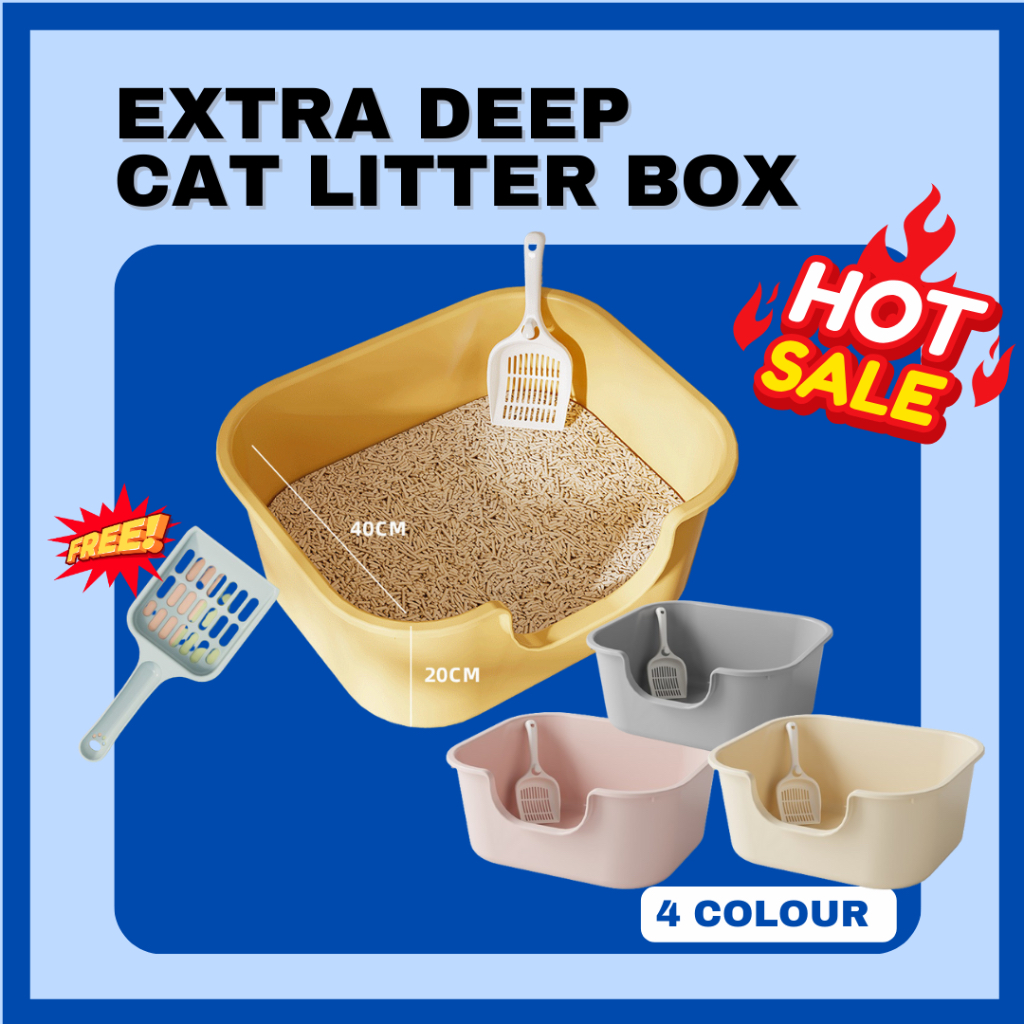 Extra Deep Cat Litter Box Tempat Berak Kucing Toilet Kucing Cat Bekas ...