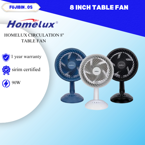 HOMELUX Circulation 8 Inch Table Fan HTF-208PW | Shopee Malaysia