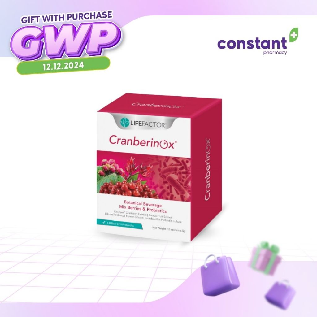 Life Factor Cranberinox® Botanical Beverage Mix Berries & Probiotic (5g ...