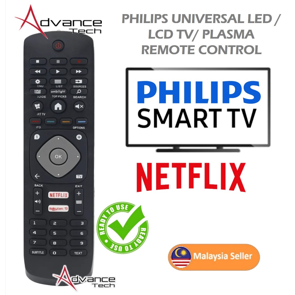 PHILIPS LCD LED SMART 3D TV Remote Control Replacement Remote Control | Shopee Malaysia