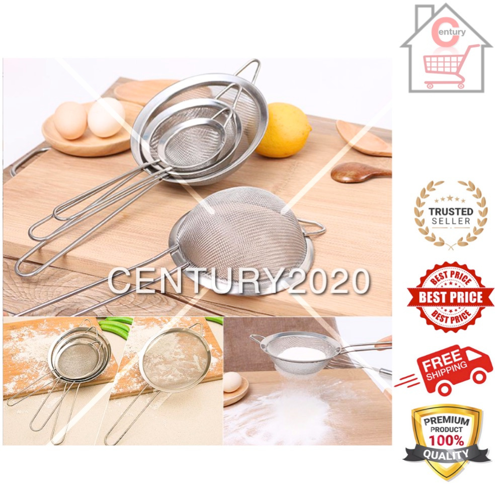 Stainless Steel Wire Fine Mesh Oil Strainer Flour Sifter Sieve ...