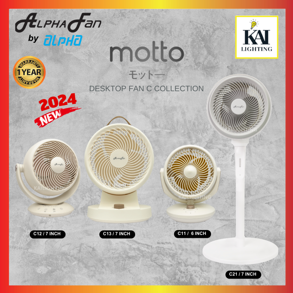 NEW!! Alpha Motto DESK FAN DTC11/ DTC12/ DTC13, STAND FAN SFC21 7 Inch ...