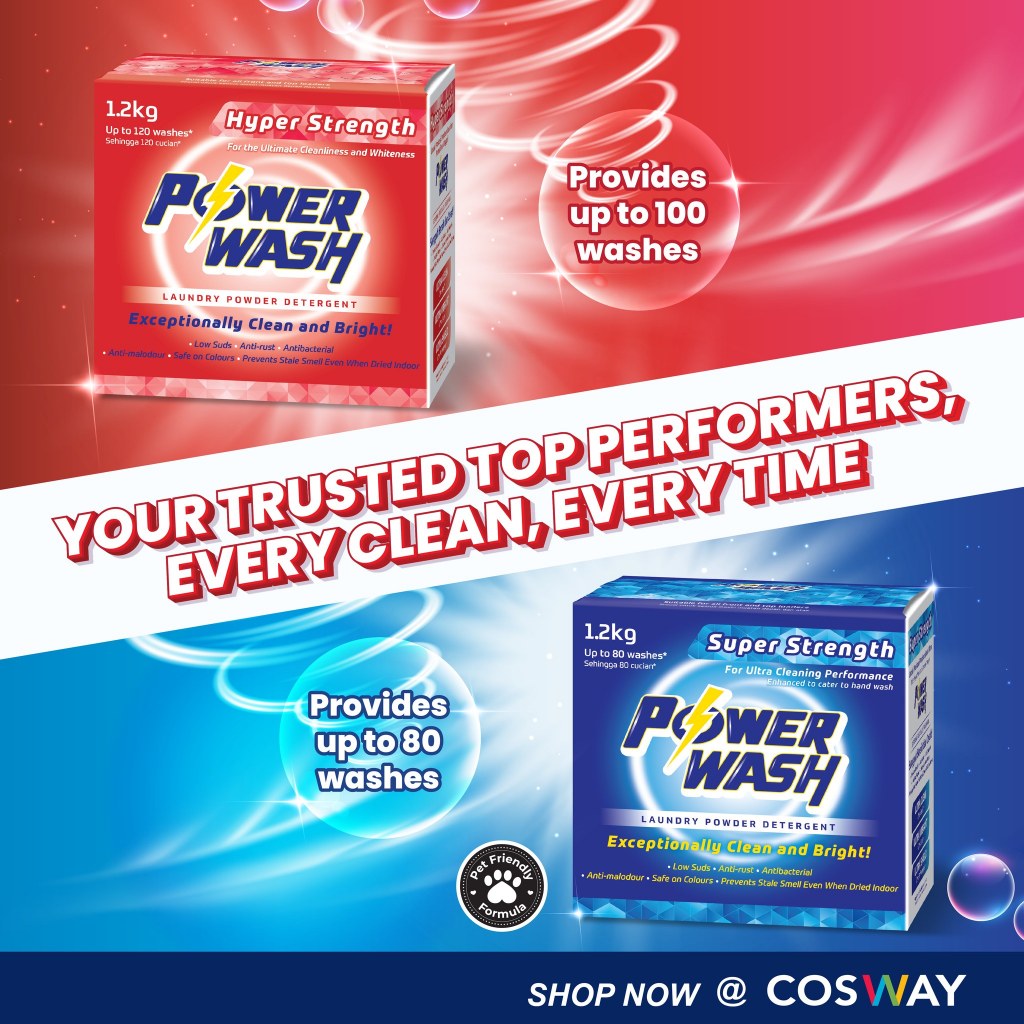 COSWAY - PowerWash Laundry Powder Detergent (1.2KG) SUPER STRENGTH ...
