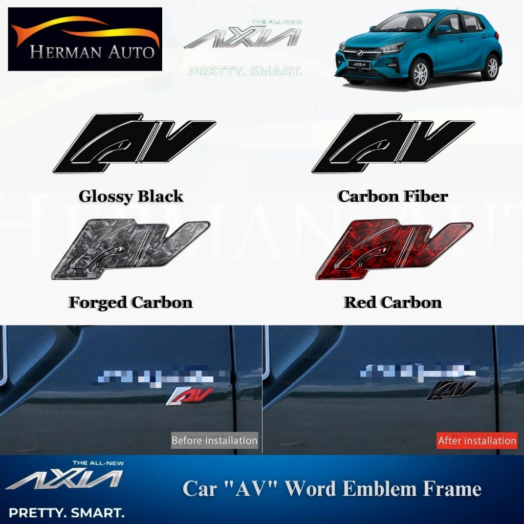 HermanAuto Perodua New Axia 2023-2025 Car AV Spec Word Logo Emblem PNP ...