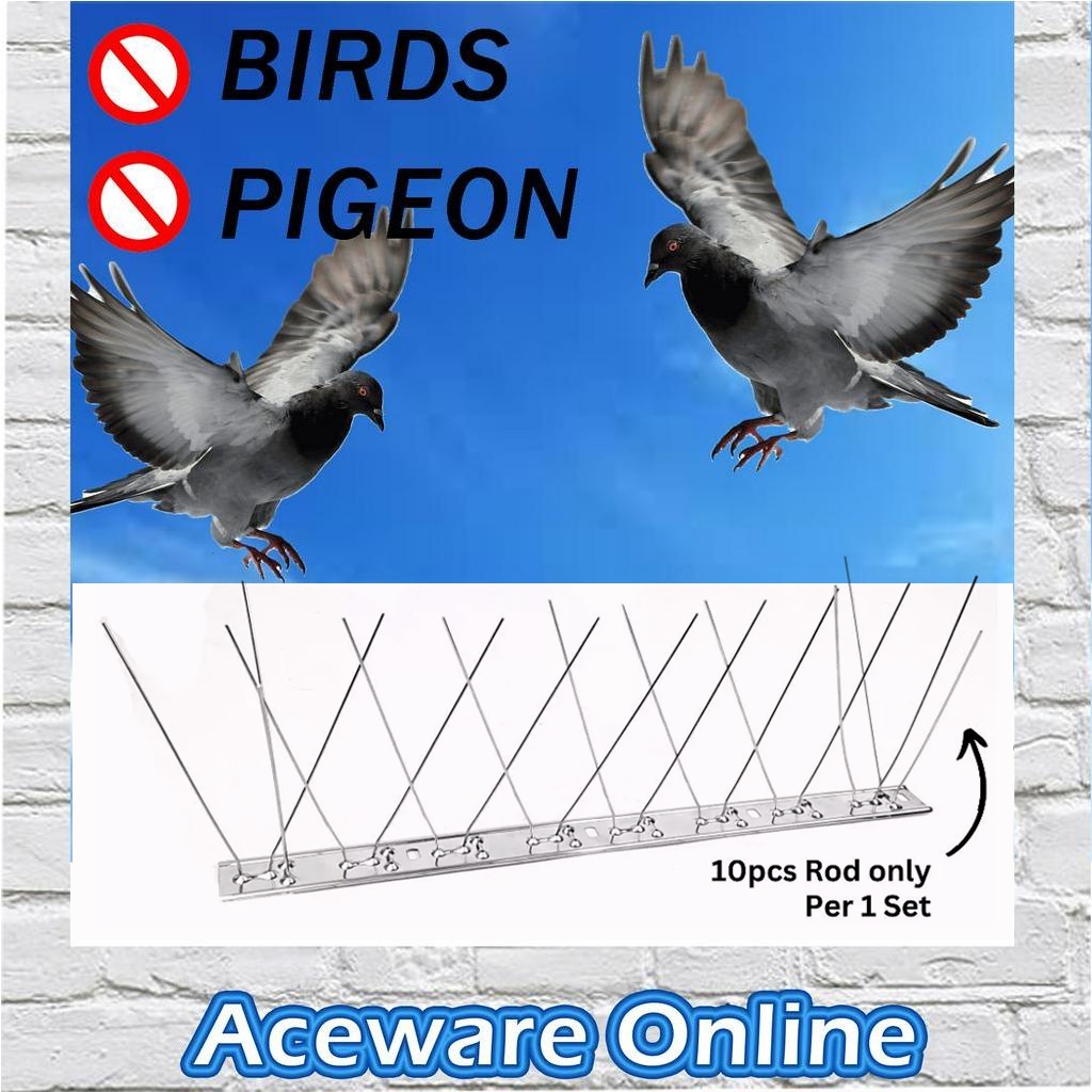 33CM BIRD SPIKES STAINLESS STEEL ANIMAL REPELLER CHASE BIRDS REPELLENT ...
