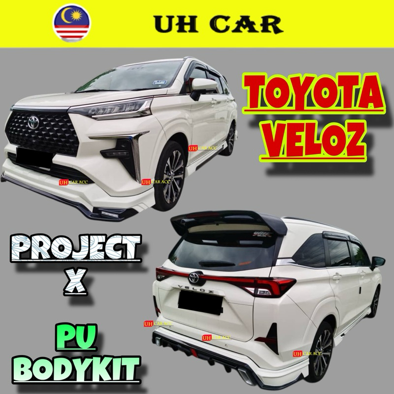 (PROJECT X) Toyota Veloz PU Bodykit Skirt Skirting Diffuser Lip Spoiler ...