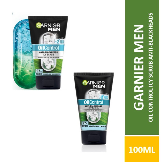 GARNIER MEN OIL CONTROL ANTI-BLACKHEADS ICY SCRUB 100ML | Shopee Malaysia