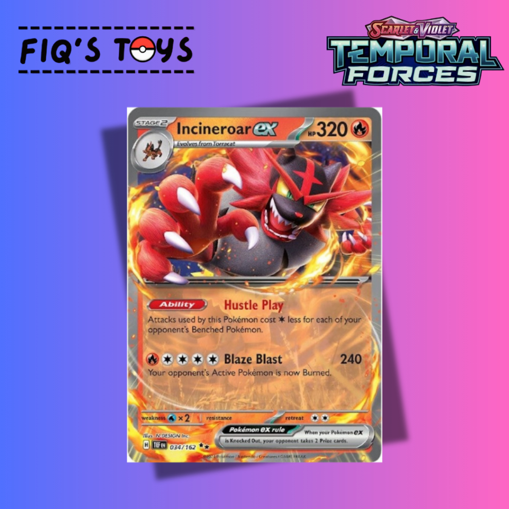 Pokemon TCG Incineroar ex 034/162 - Temporal Forces (Single Card ...