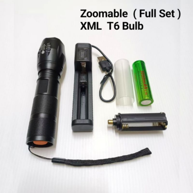 XML-T6 Zoomable Rechargeable/3*AAA LED Outdoor Flashlight/ Torchlight ...