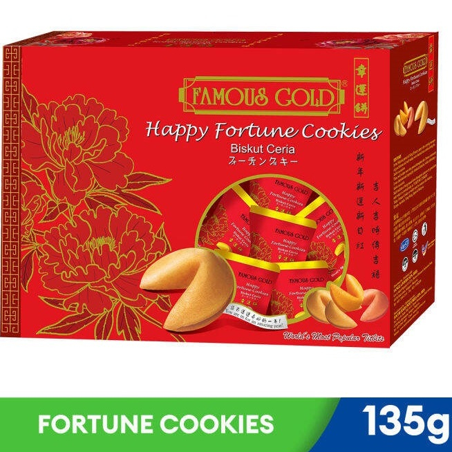 Famous Gold Happy Fortune CNY Cookies 135g | Shopee Malaysia