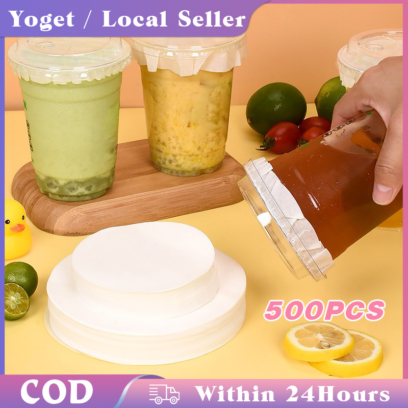 500pcs Milk Tea Leak Proof Paper / Takeaway Seal Paper / Anti-Spill ...